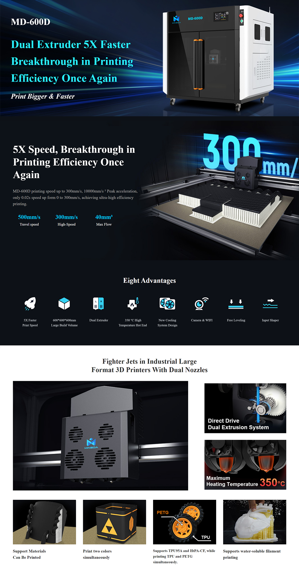 MINGDA MD-600D HIGH SPEED DUAL EXTRUDER | 3D Gadgets Malaysia